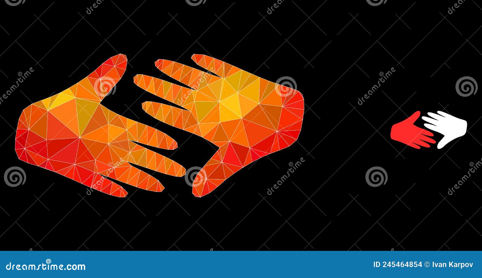 Vector Triangle Filled Fair Trade Handshake Icon with Fire Gradient ...