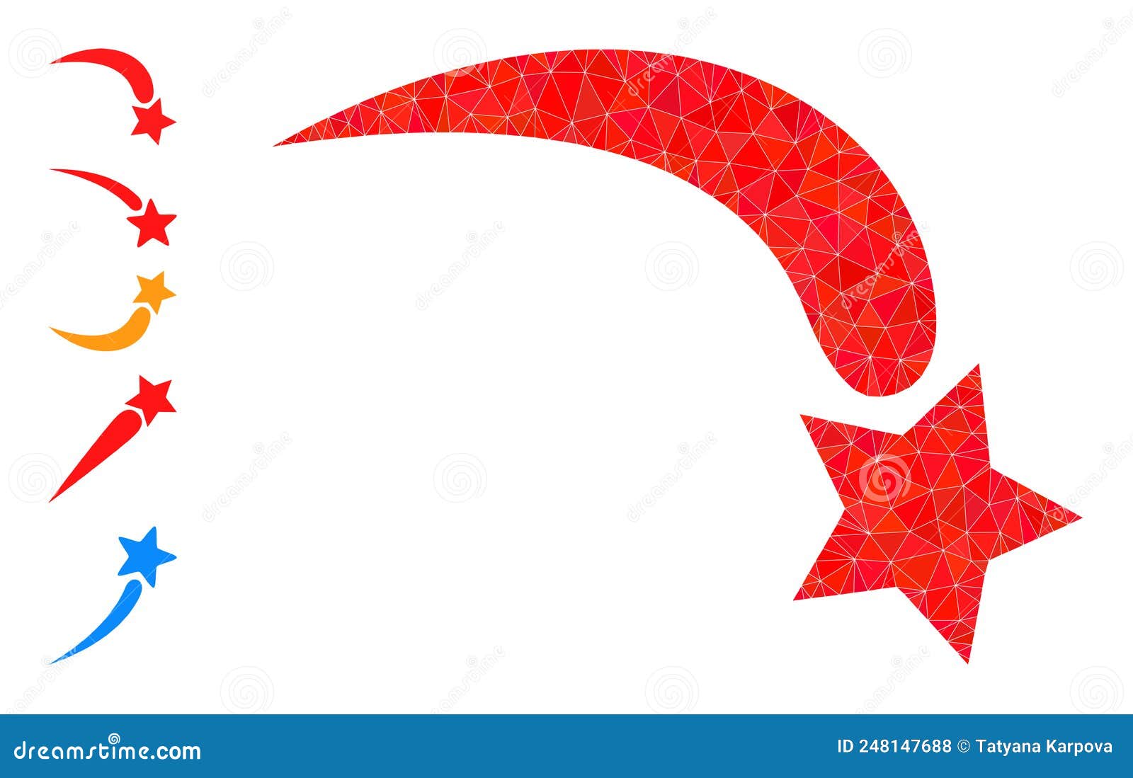 Vector Triangle Filled Falling Star Icon and Bonus Icons Stock Vector ...