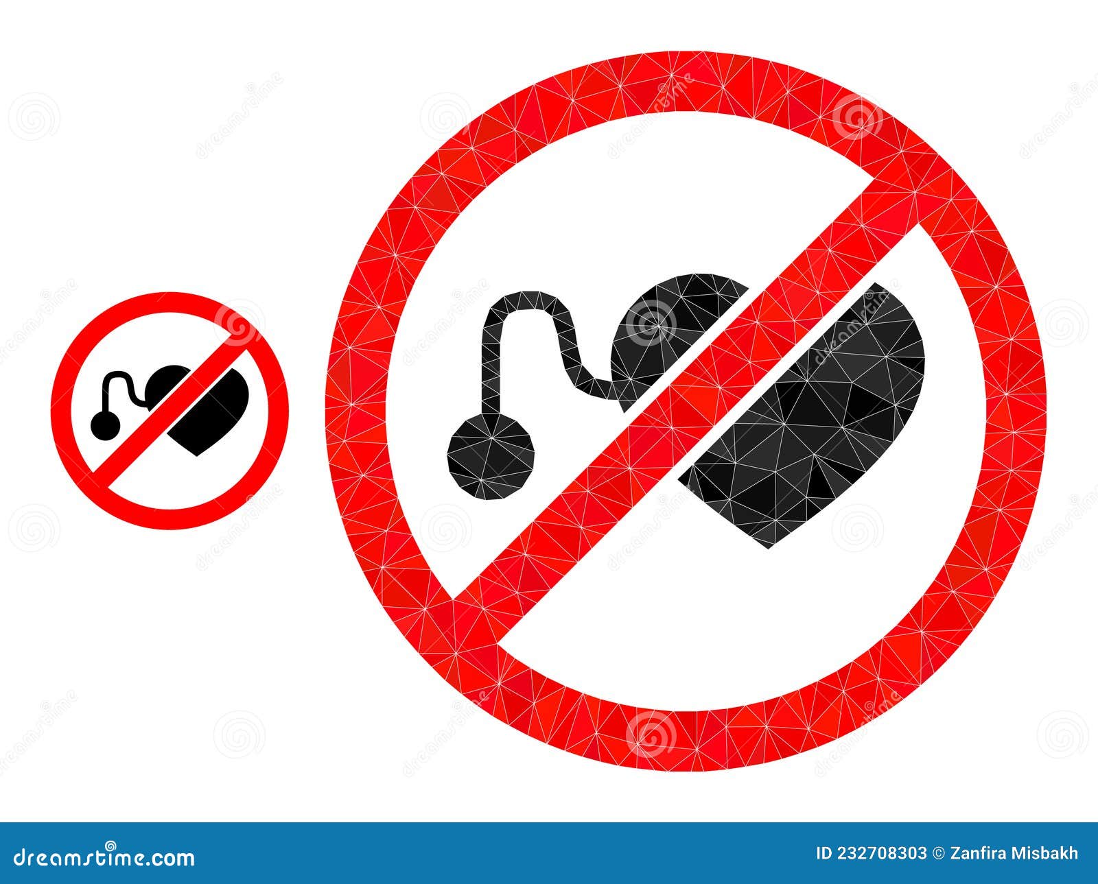 Vector Triangle Filled Forbidden Pacemaker Icon Stock Vector ...