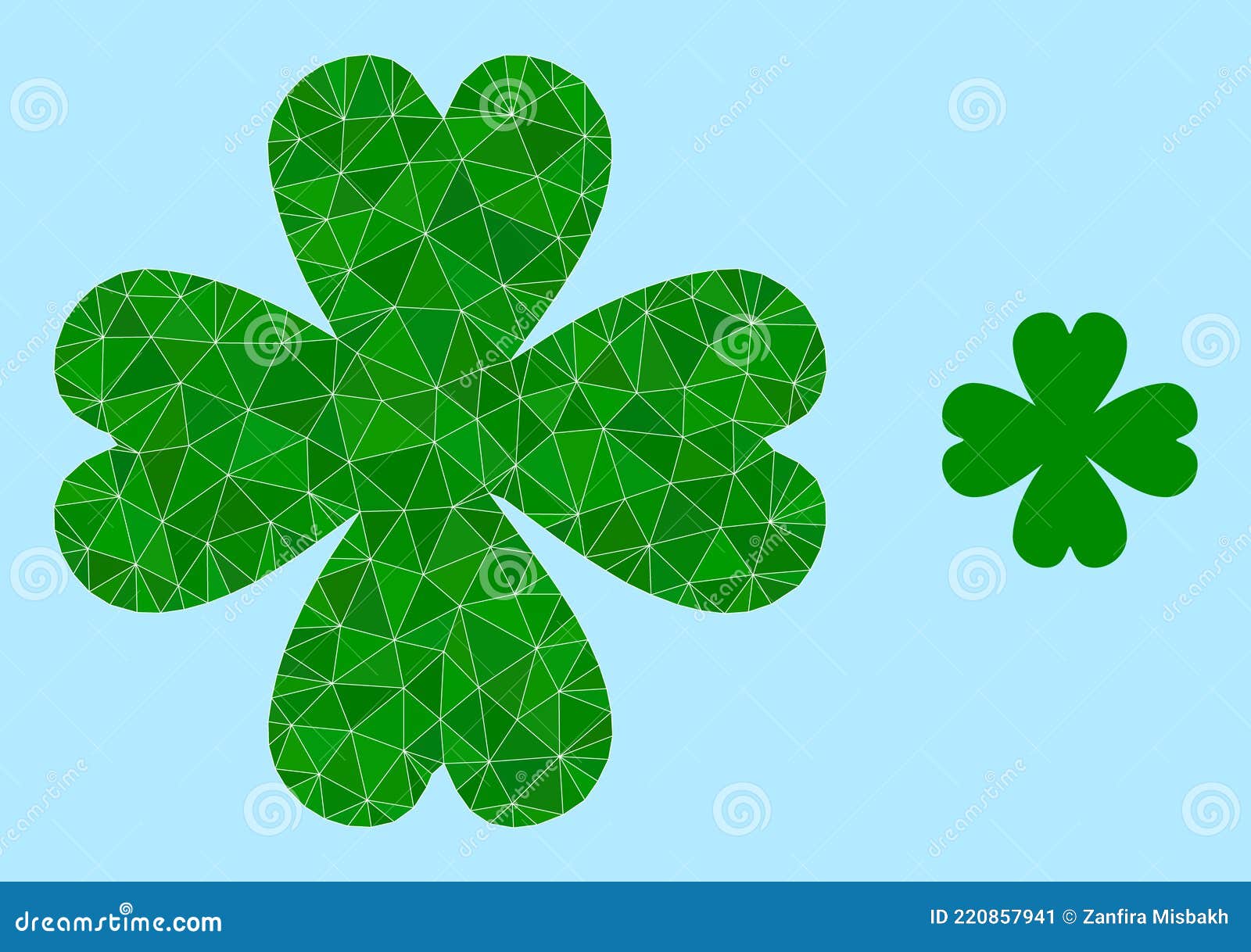 Vector Triangle Filled Four Leaf Clover Icon Stock Vector ...