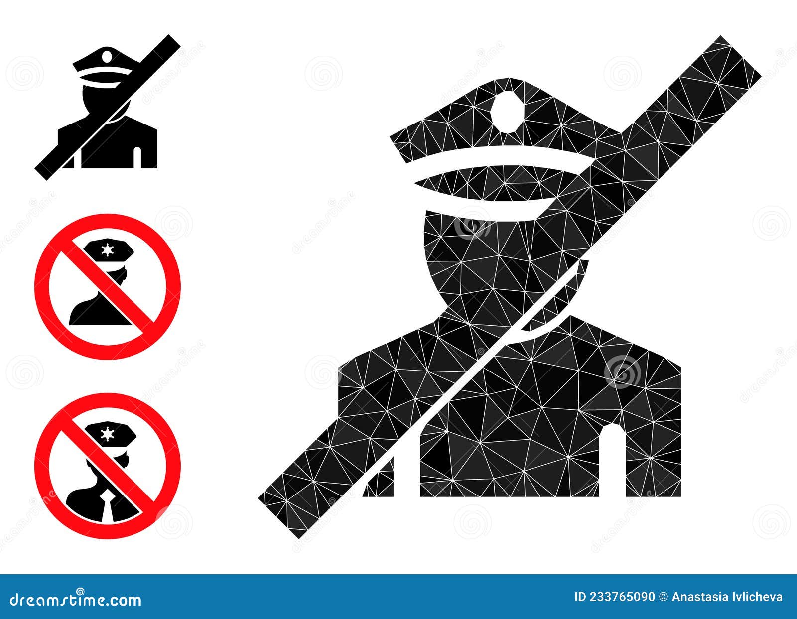Vector Triangle Filled Frorbidden Police Icon and Other Icons Stock ...