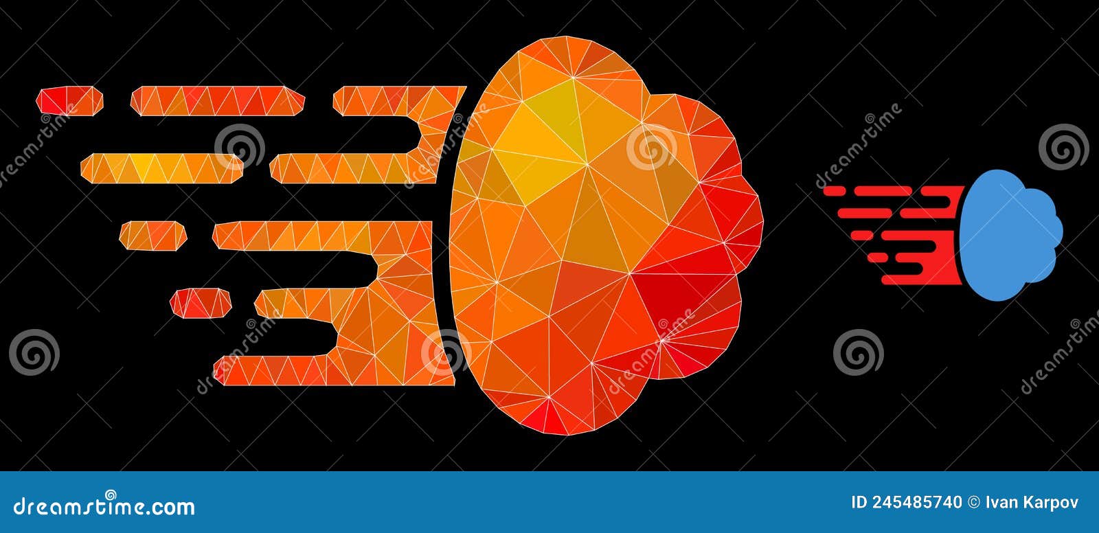 Vector Triangle Filled Gas Cloud Icon with Orange Colored Gradient ...