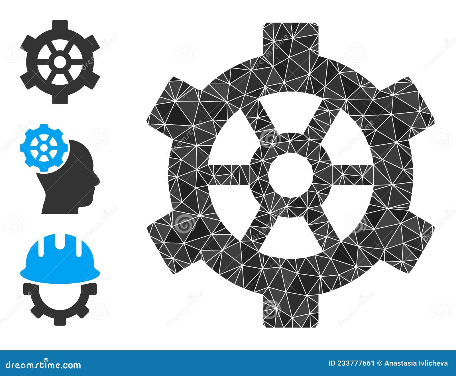 Vector Triangle Filled Gear Icon with Other Icons Stock Vector ...