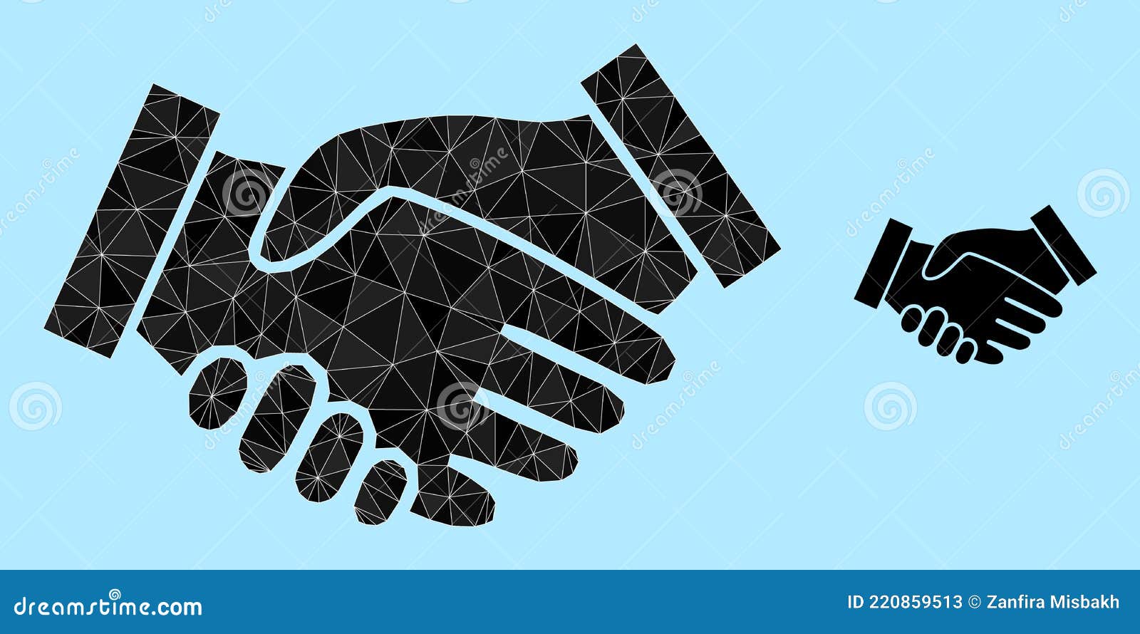 Vector Triangle Filled Handshake Icon Stock Vector - Illustration of ...