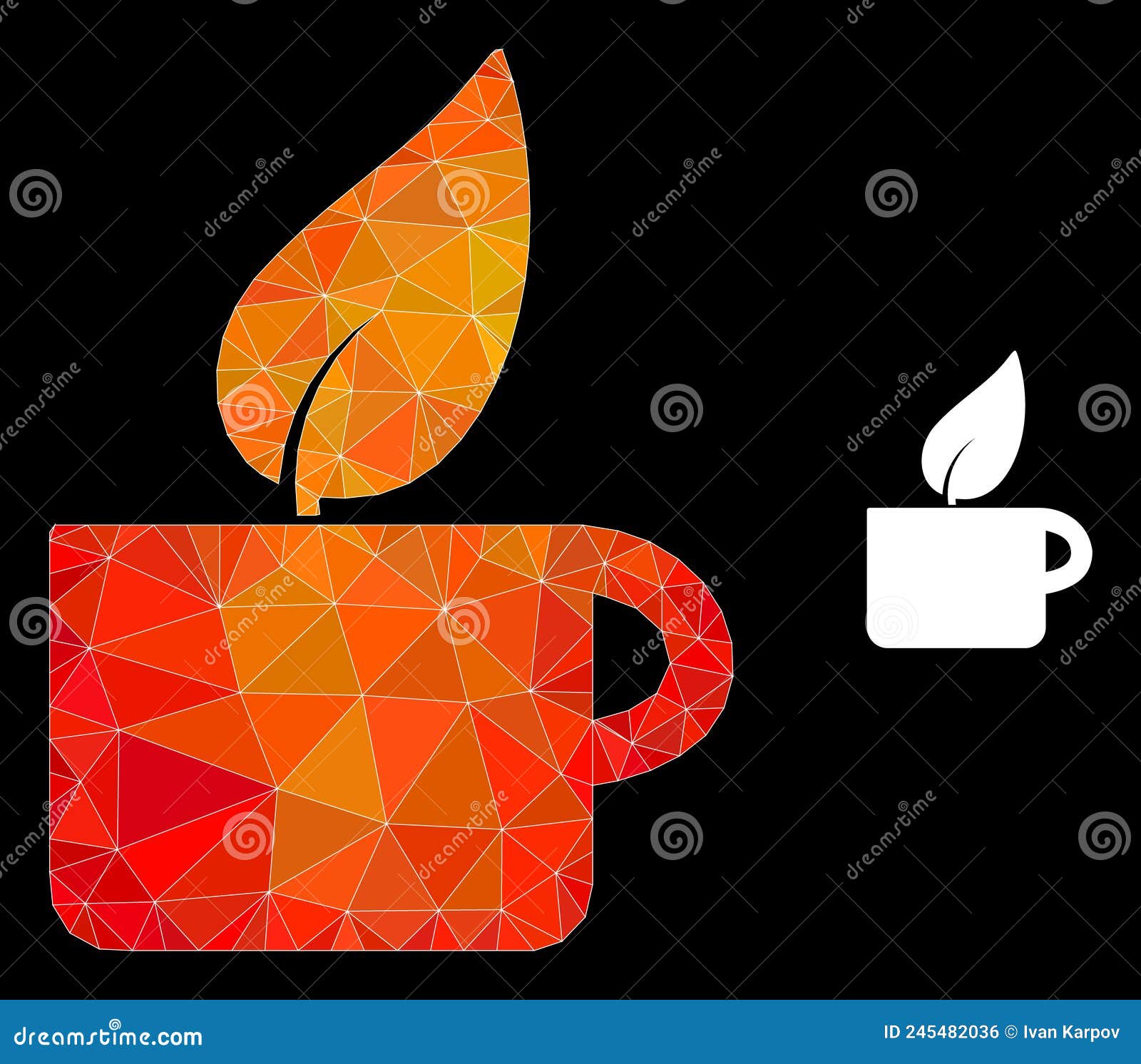 Vector Triangle Filled Herbal Tea Icon with Fire Gradient Stock Vector ...