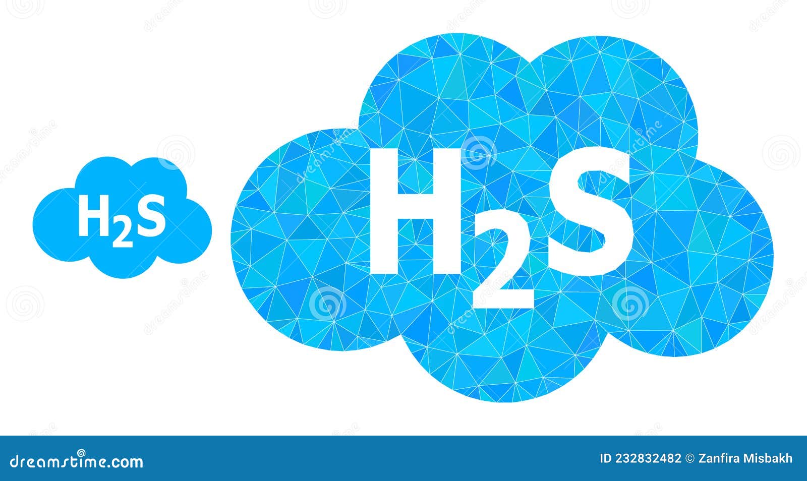 Hydrogen Sulfide (H2S) Toxic Gas Molecule, Chemical Structure Vector ...