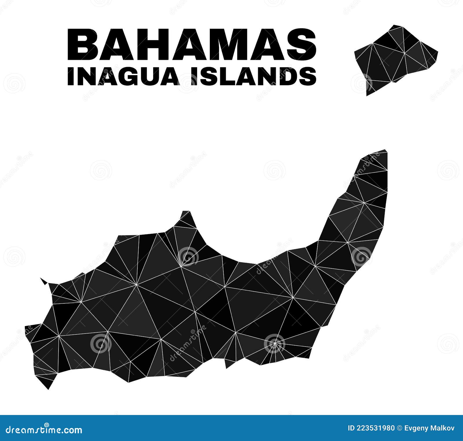 Vector Triangle Filled Inagua Islands Map Stock Vector - Illustration ...