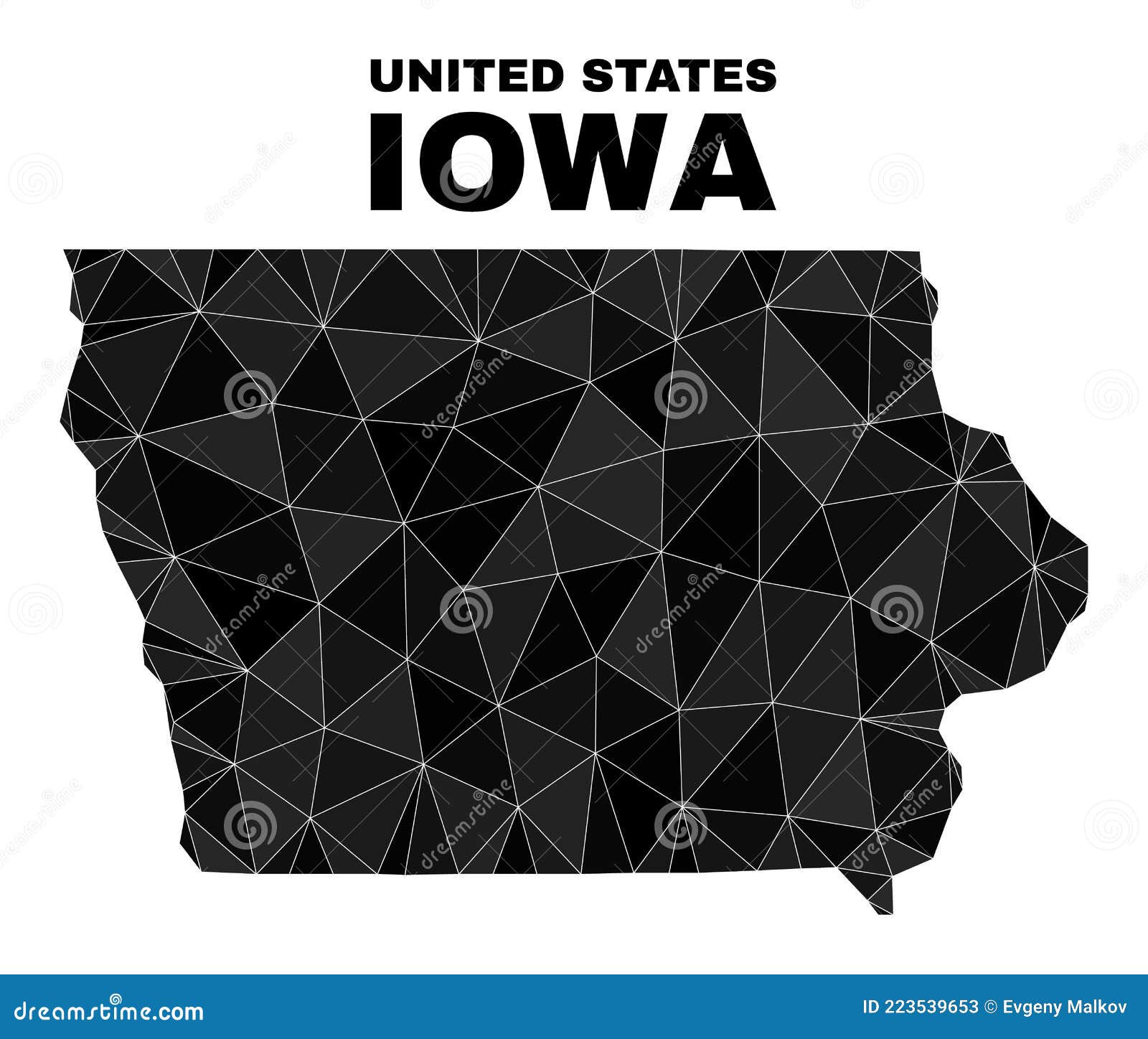 Vector Triangle Filled Iowa State Map Stock Vector - Illustration of ...