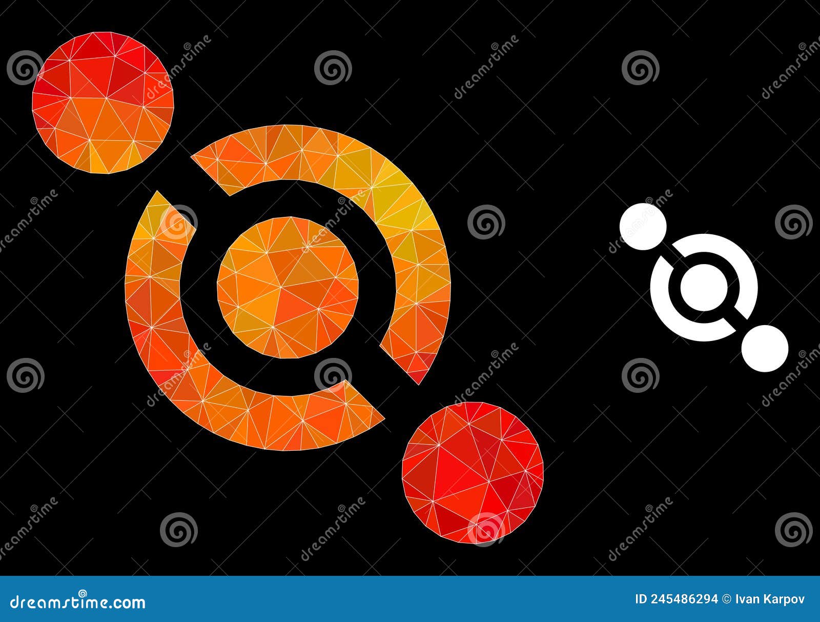 Vector Triangle Filled Joint Connector Icon with Orange Colored ...
