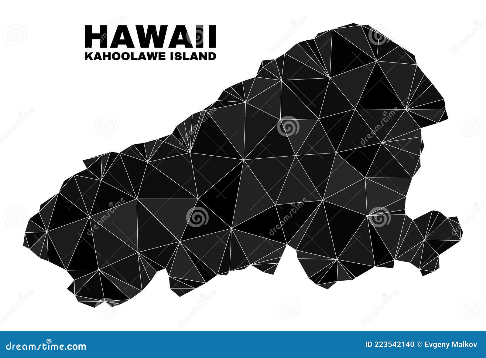 Vector Triangle Filled Kahoolawe Island Map Stock Vector - Illustration ...