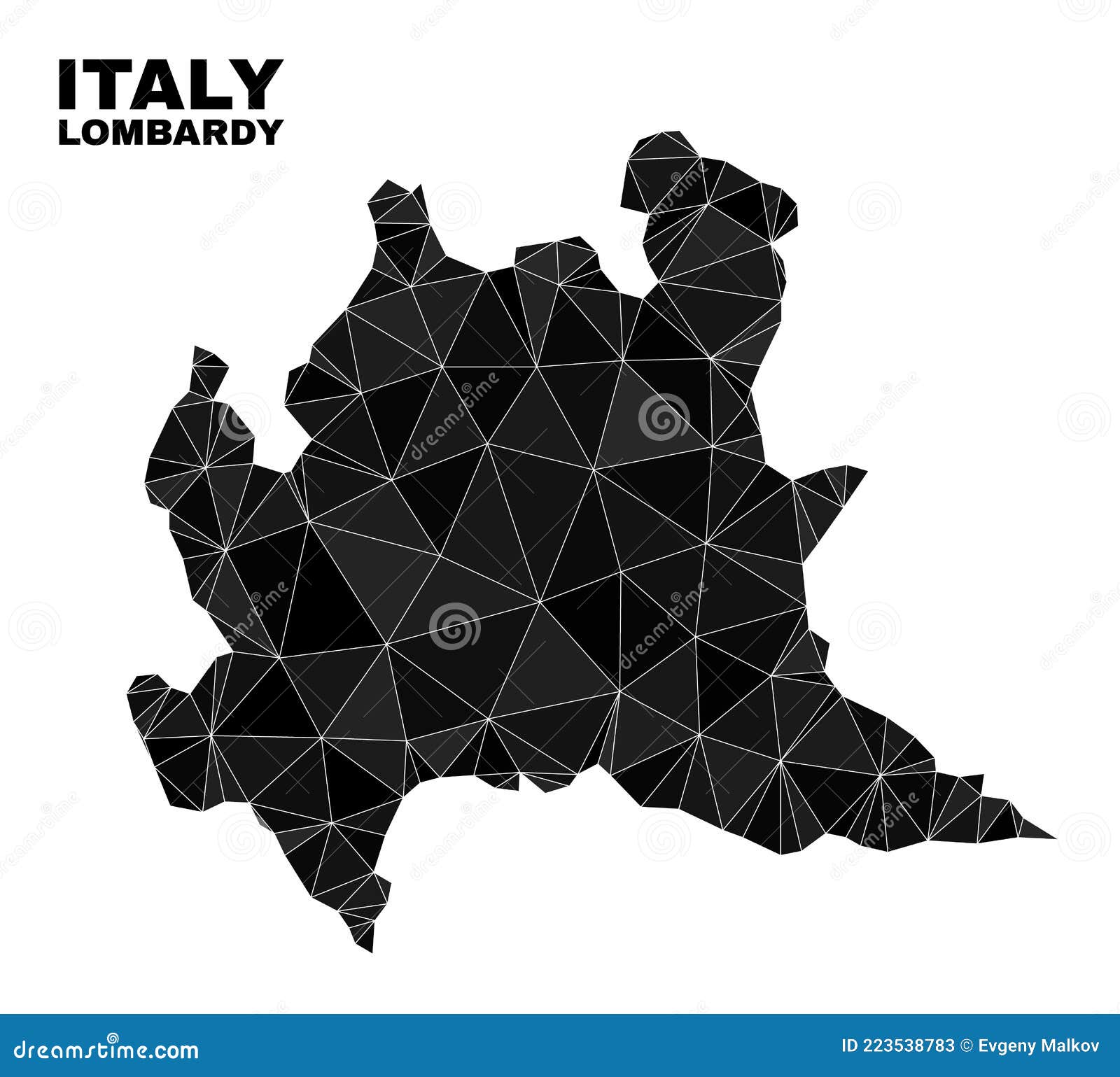 Vector Triangle Filled Lombardy Region Map Stock Vector - Illustration ...