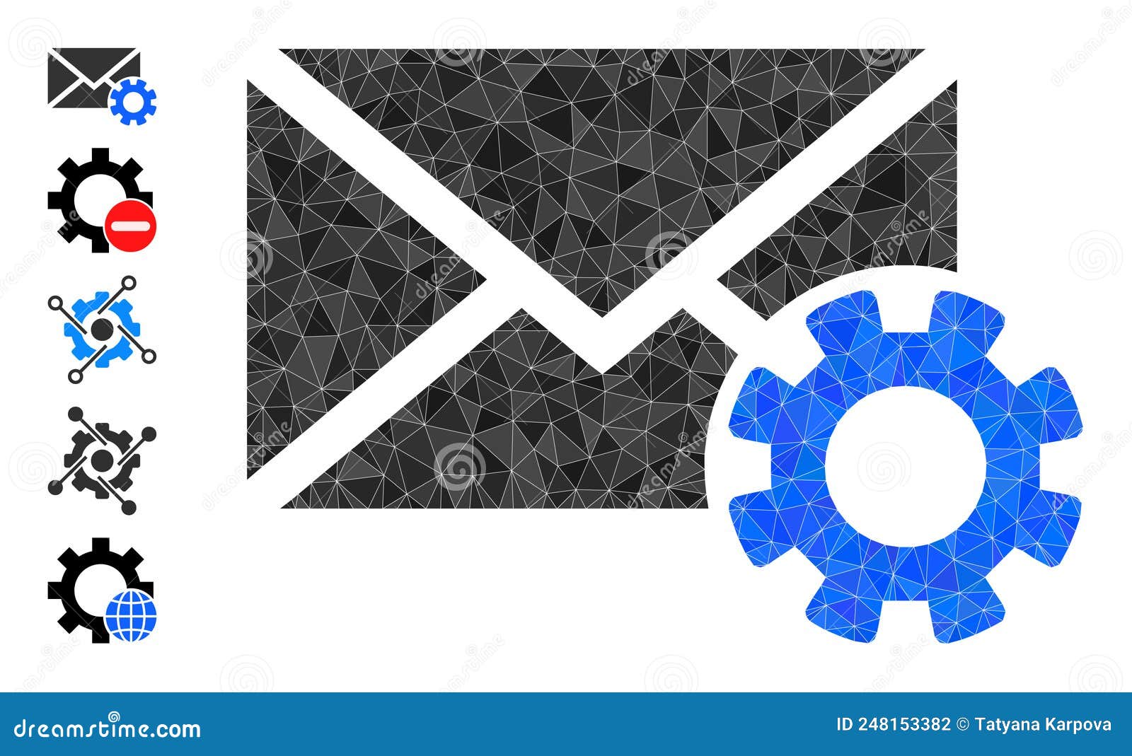 Vector Triangle Filled Mail Options Icon and More Icons Stock Vector ...