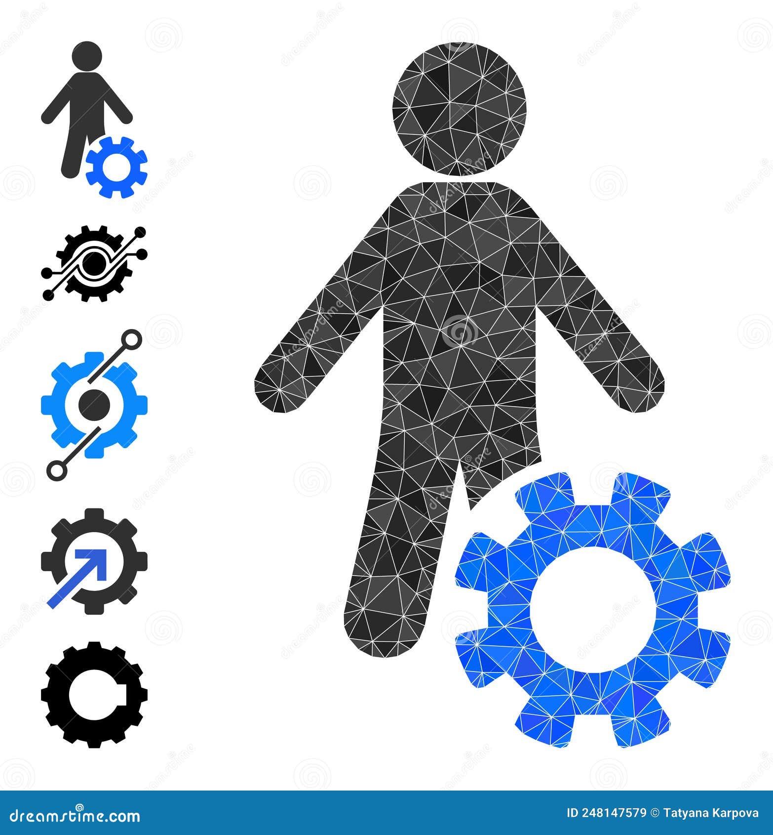 Vector Triangle Filled Man Settings Icon and Similar Icons Stock Vector ...