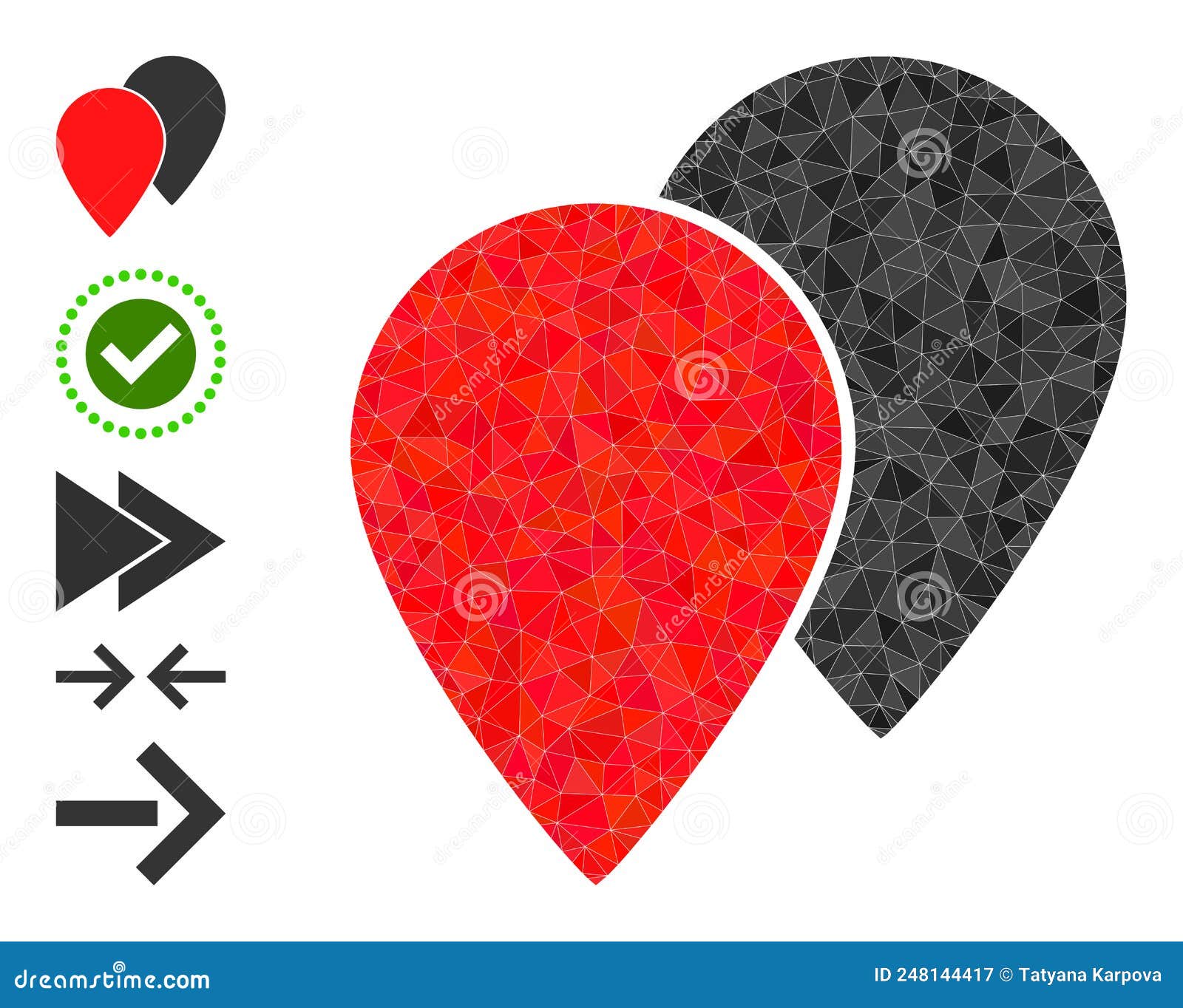 Vector Triangle Filled Map Pointers Icon and Similar Icons Stock Vector ...