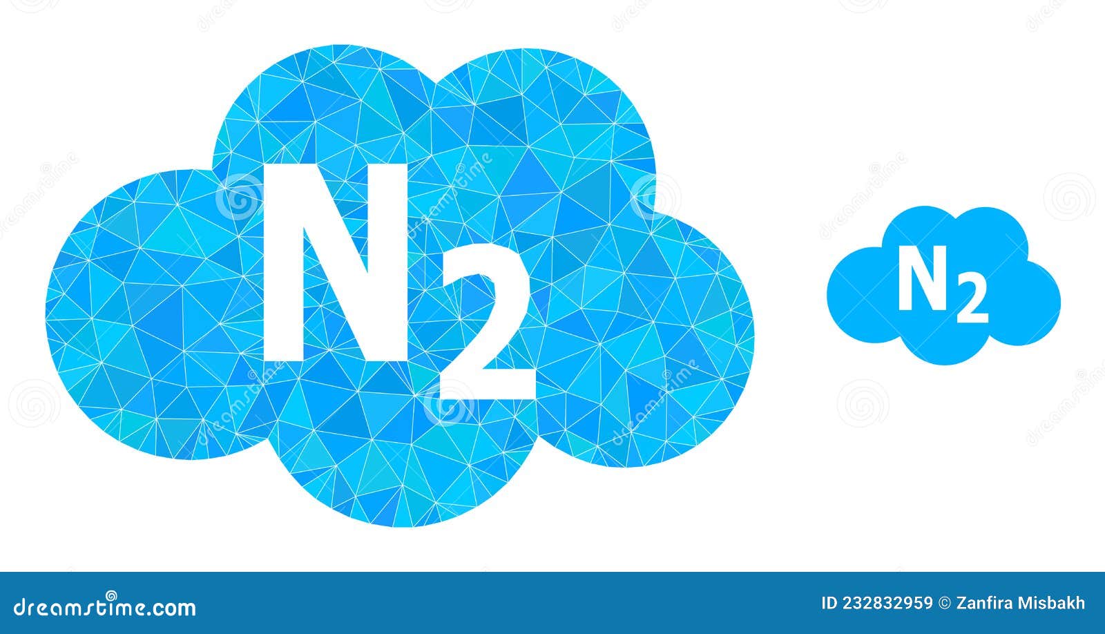 Vector Triangle Filled Nitrogen Cloud Icon Stock Vector - Illustration ...