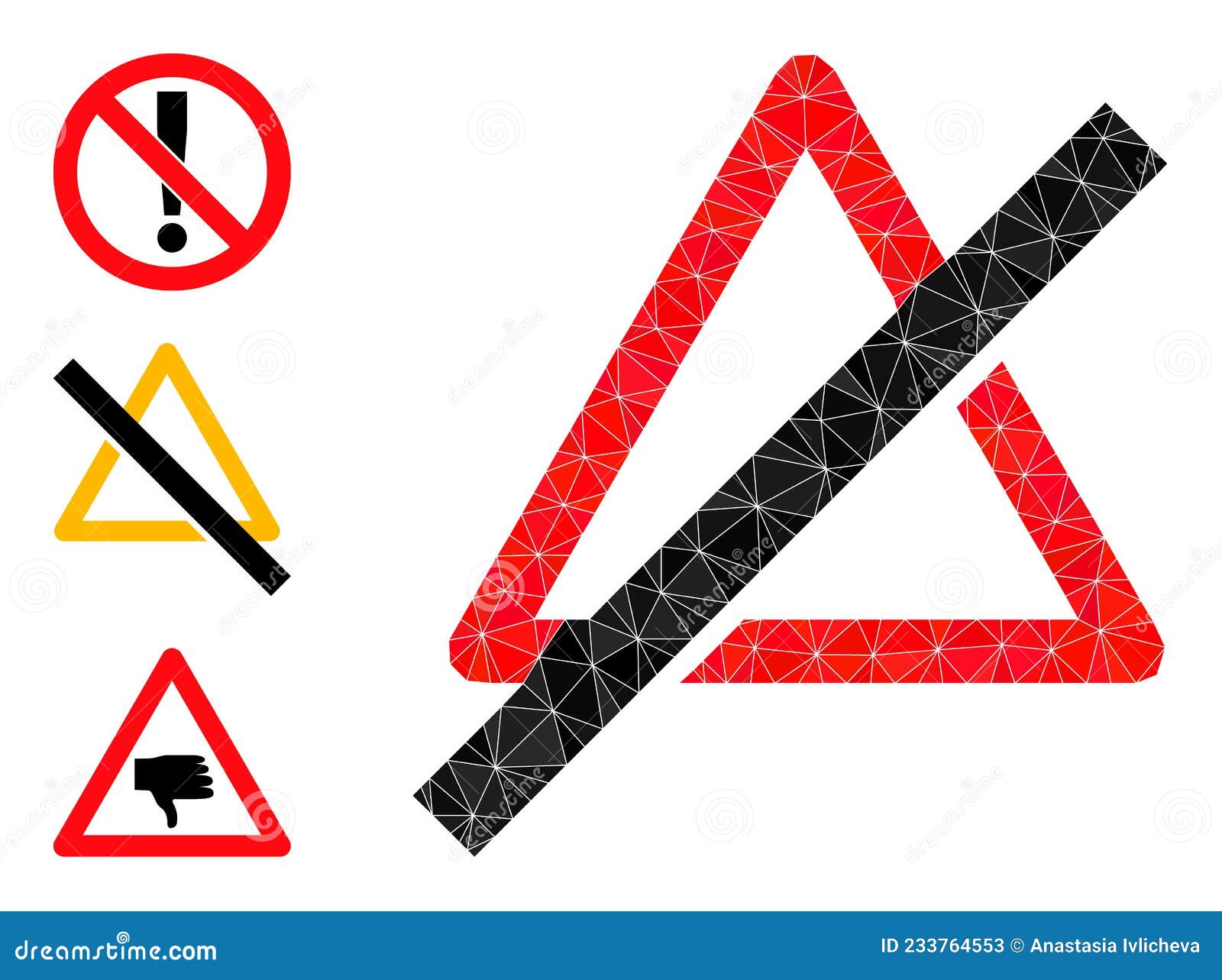 Vector Triangle Filled No Danger Icon with Similar Icons Stock Vector ...