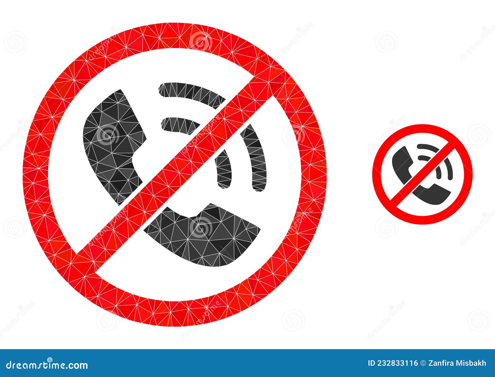 Vector Triangle Filled No Phone Calls Icon Stock Vector - Illustration ...