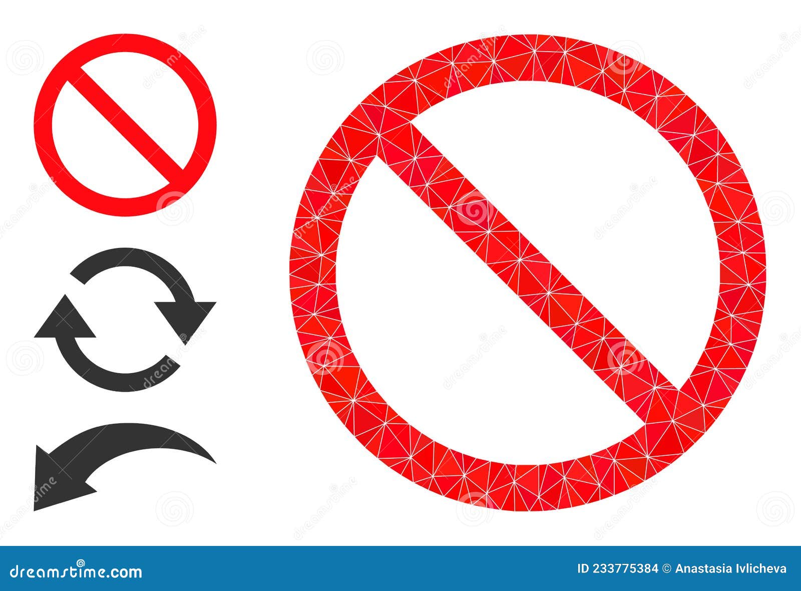 Vector Triangle Filled Not Allowed Icon with Similar Icons Stock Vector ...