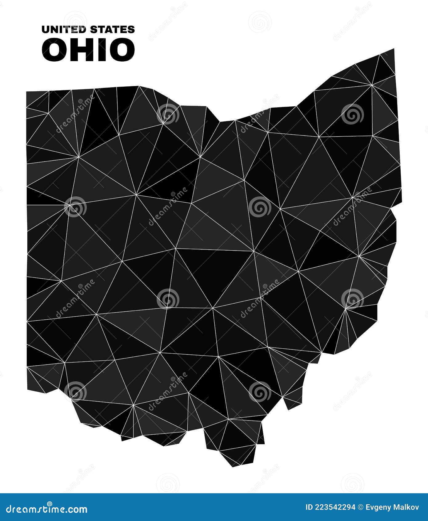 Vector Triangle Filled Ohio State Map Stock Vector - Illustration of ...
