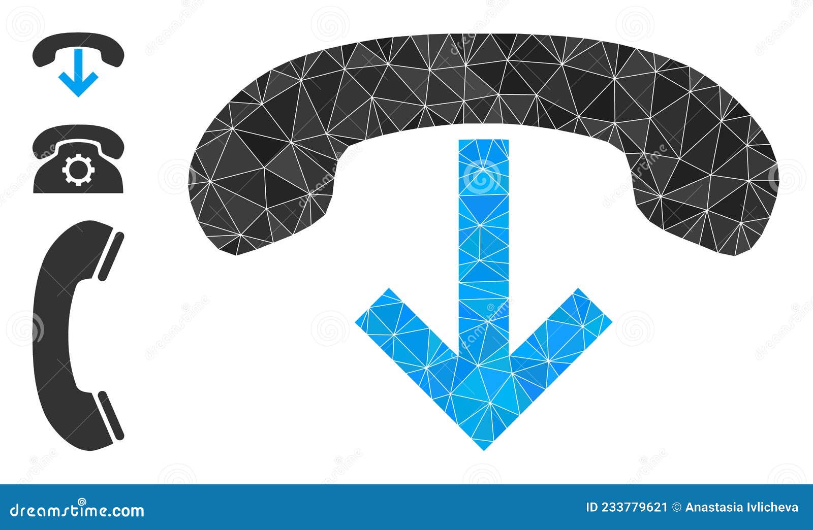 Vector Triangle Filled Phone Hang Up Icon and Other Icons Stock Vector ...