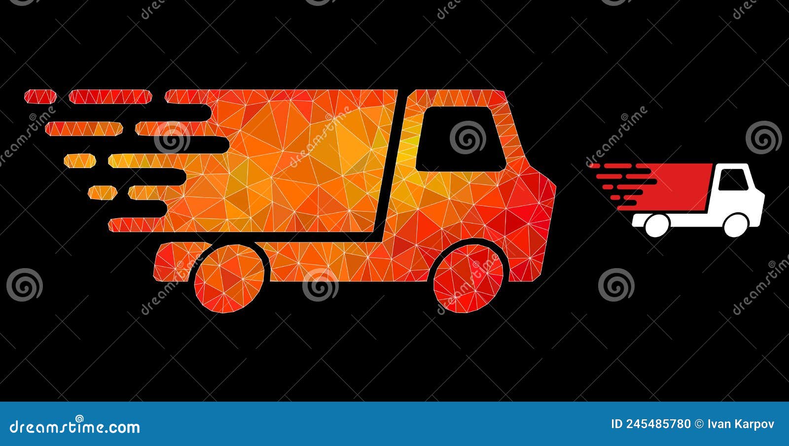 Vector Triangle Filled Quick Delivery Icon with Orange Colored Gradient ...