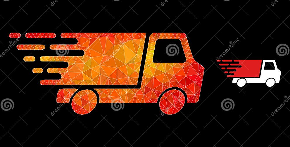 Vector Triangle Filled Quick Delivery Icon with Orange Colored Gradient ...