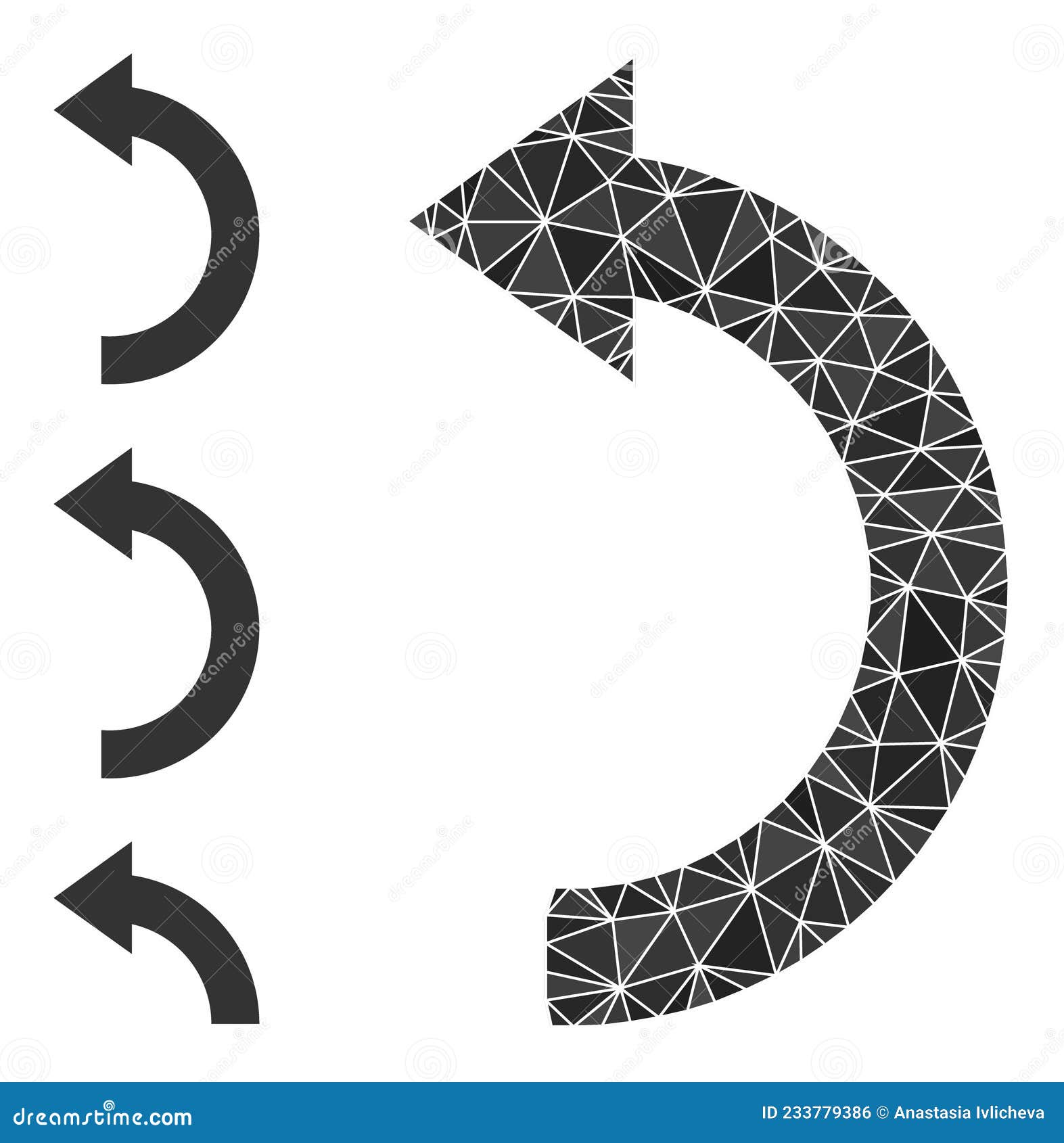 Vector Triangle Filled Rotate Left Icon with Other Icons Stock Vector ...