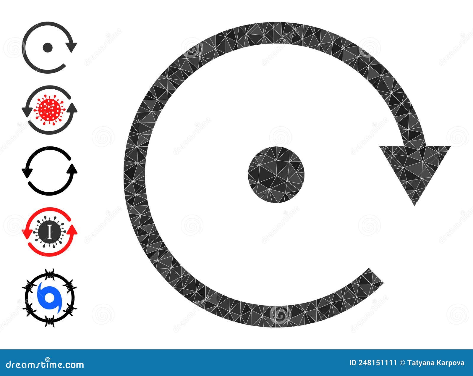 Vector Triangle Filled Rotate Right Icon and Similar Icons Stock Vector ...
