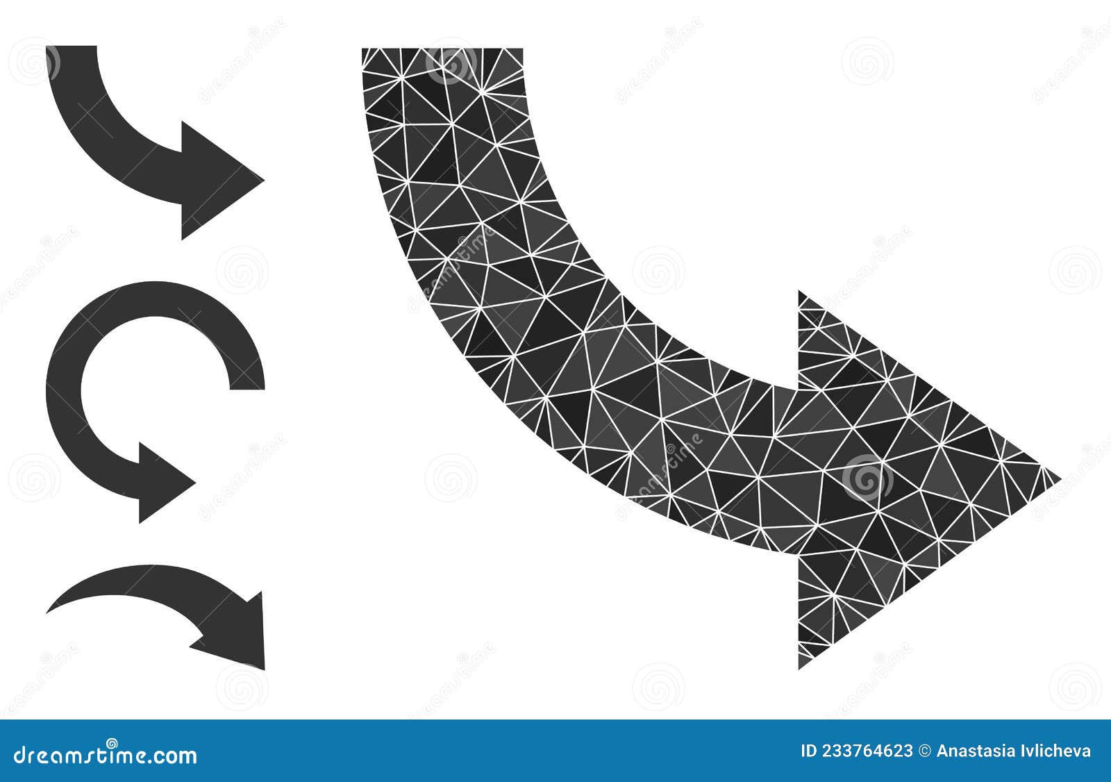 Vector Triangle Filled Rotate Right Icon and Similar Icons Stock Vector ...