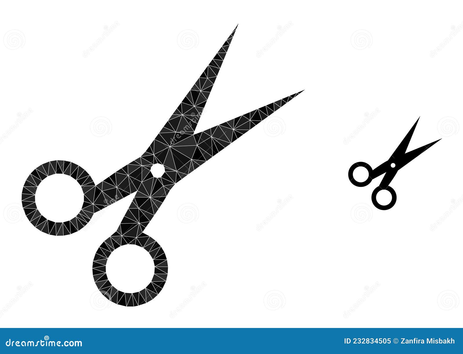 Vector Triangle Filled Scissors Icon Stock Vector - Illustration of ...