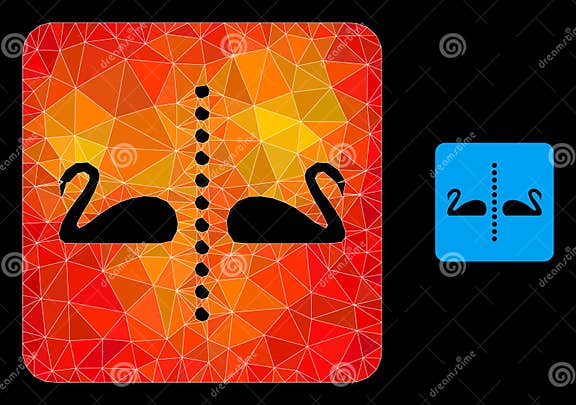 Vector Triangle Filled Separate Swans Icon with Flame Gradient Stock ...