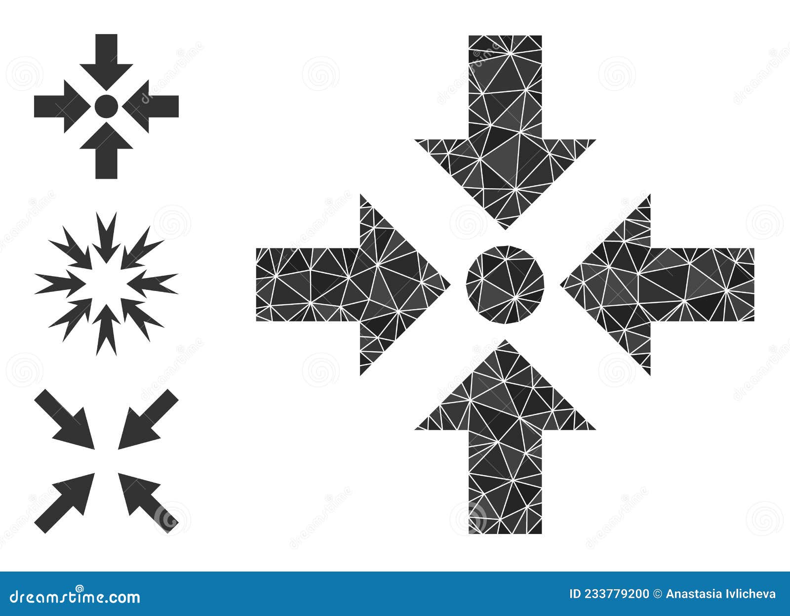 Vector Triangle Filled Shrink Arrows Icon and Bonus Icons Stock Vector ...