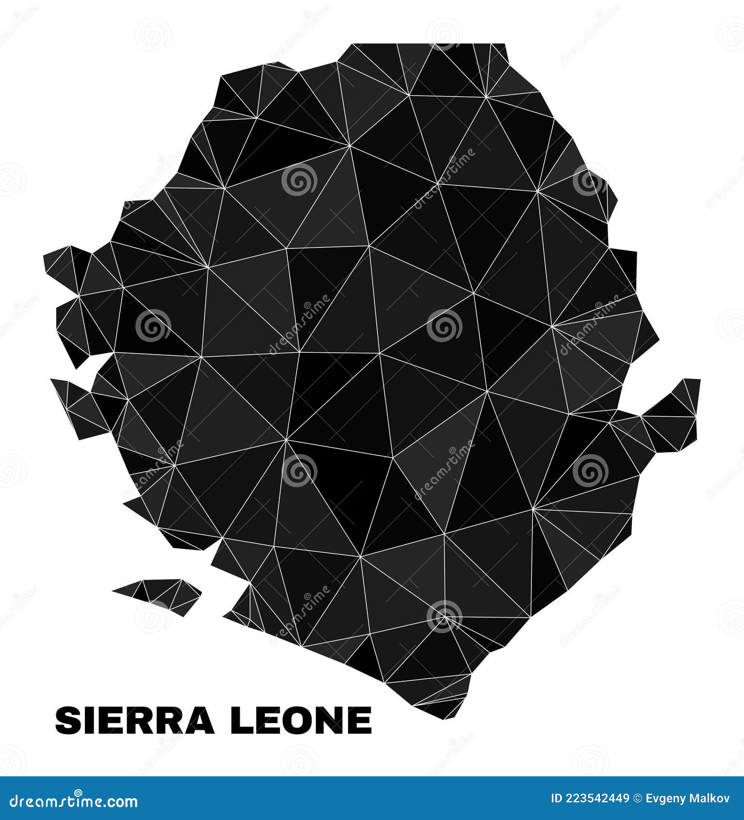 Vector Triangle Filled Sierra Leone Map Stock Vector - Illustration of ...