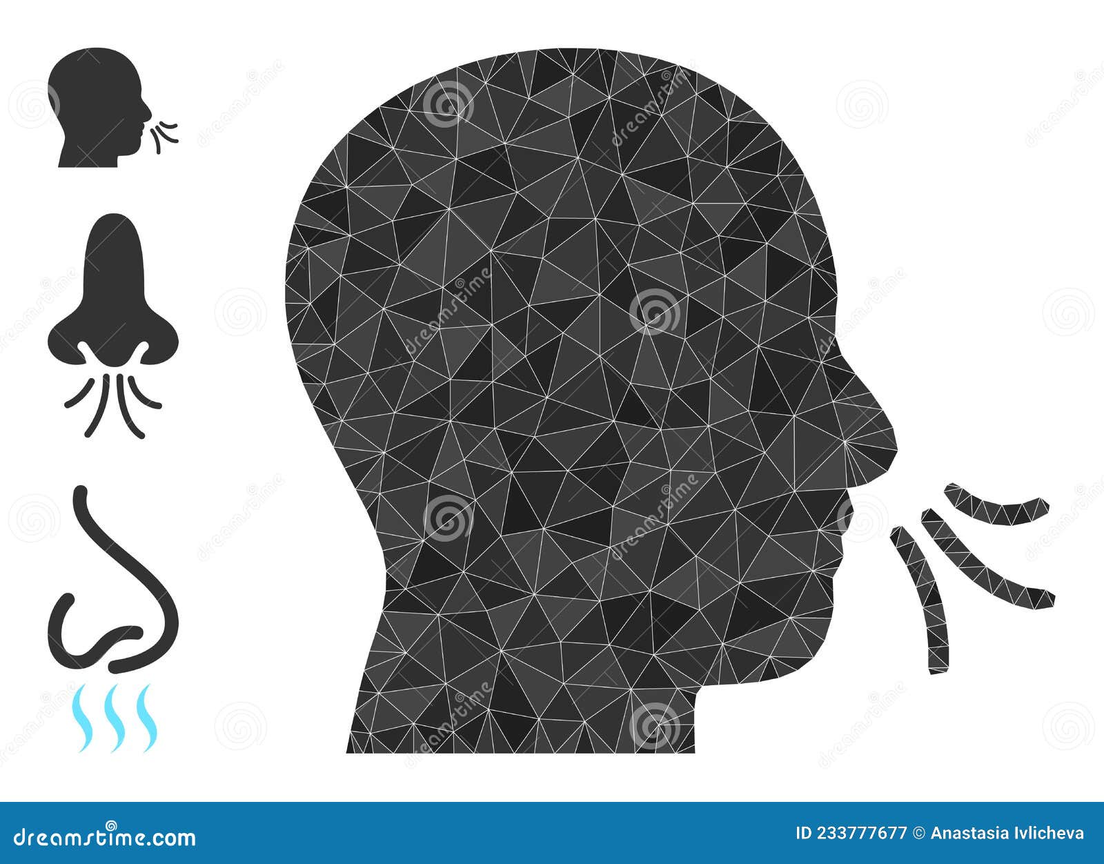 Vector Triangle Filled Sniff Icon with Bonus Icons Stock Vector ...