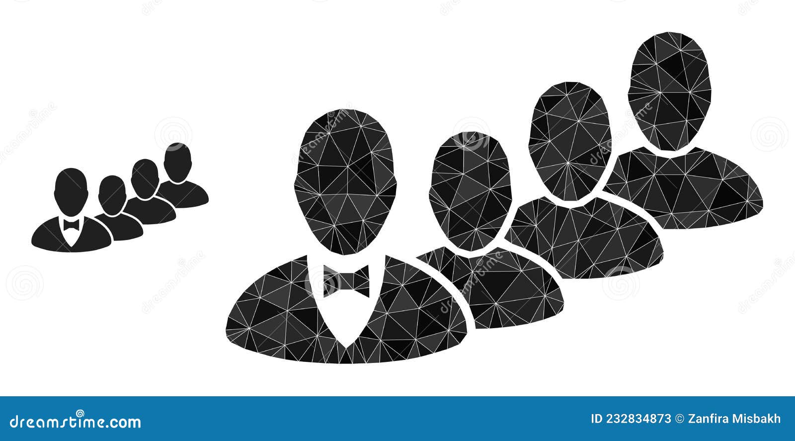 Vector Triangle Filled Staff Manager Icon Stock Vector - Illustration ...