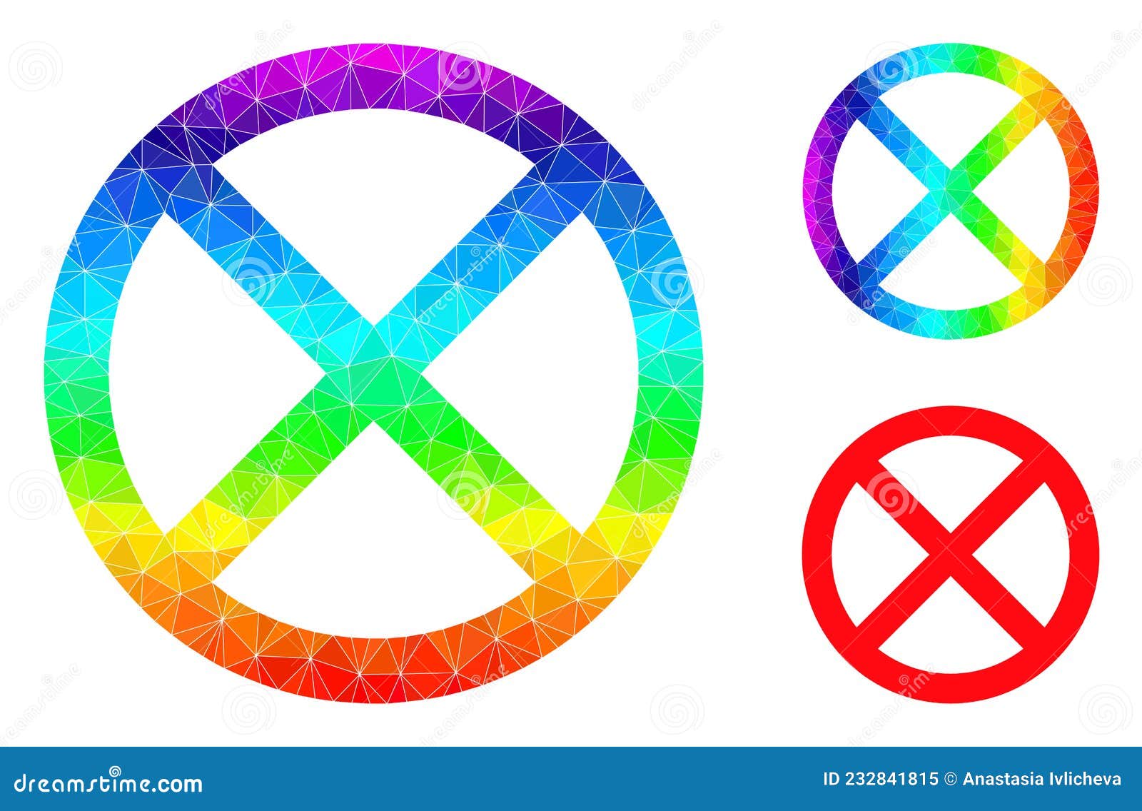 Vector Triangle Filled Stopped Icon with Spectrum Gradient Stock Vector ...