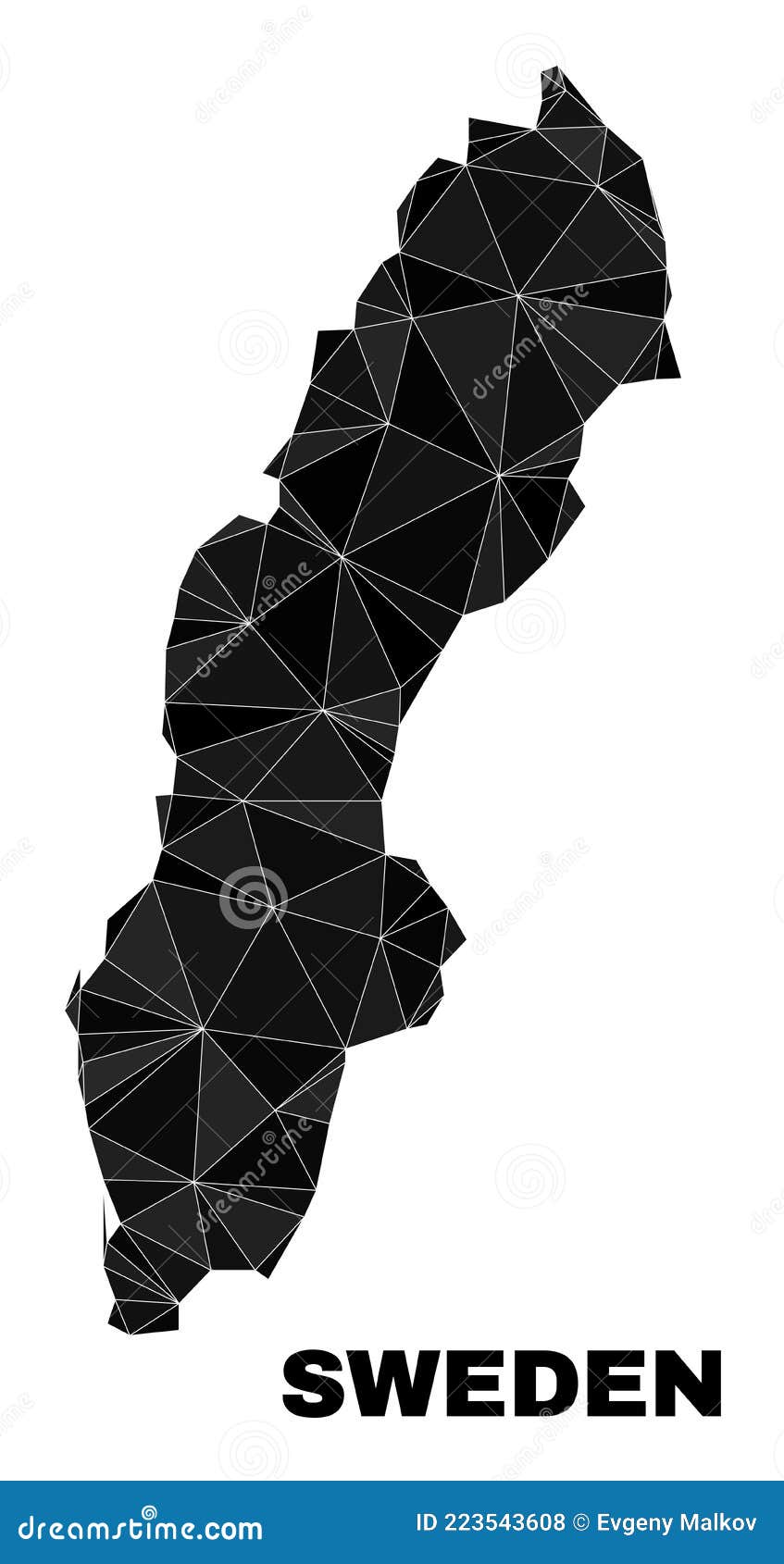 Vector Triangle Filled Sweden Map Stock Vector - Illustration of ...