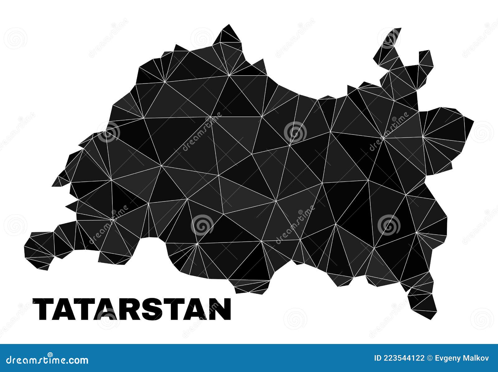 Vector Triangle Filled Tatarstan Map Stock Vector - Illustration of ...