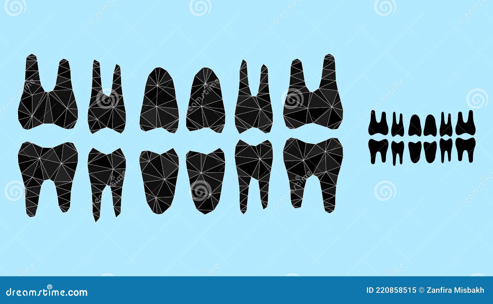 Vector Triangle Filled Teeth Jaw Icon Stock Vector - Illustration of ...