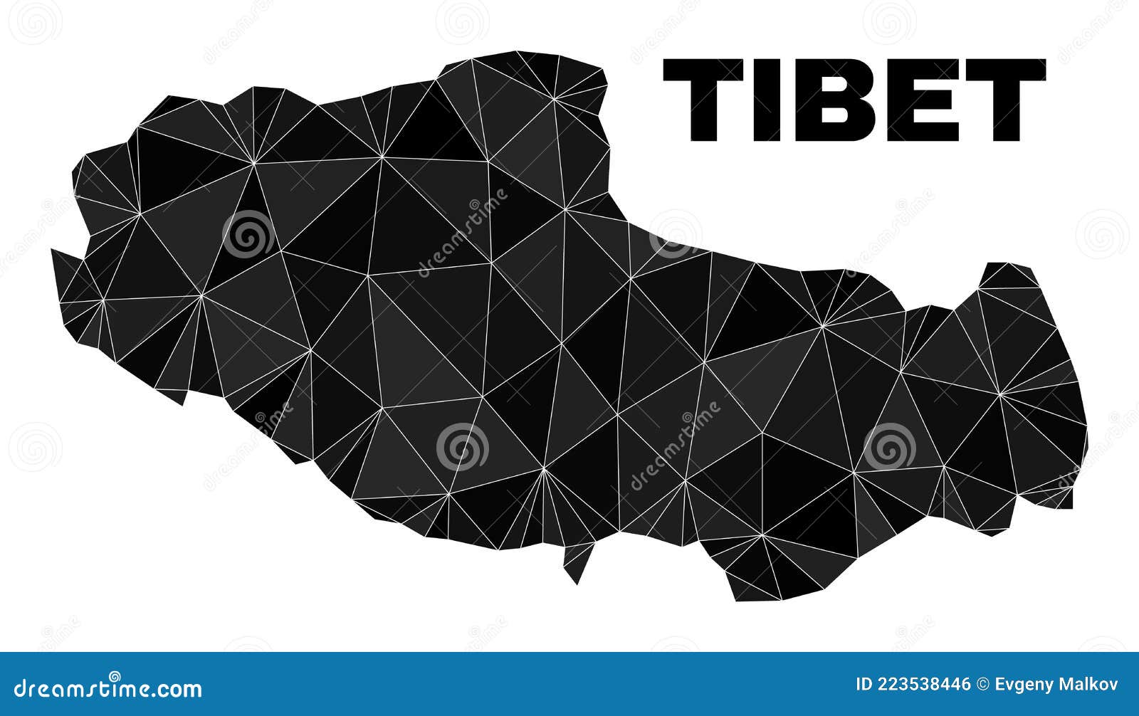 Vector Triangle Filled Tibet Map Stock Vector - Illustration of lowpoly ...