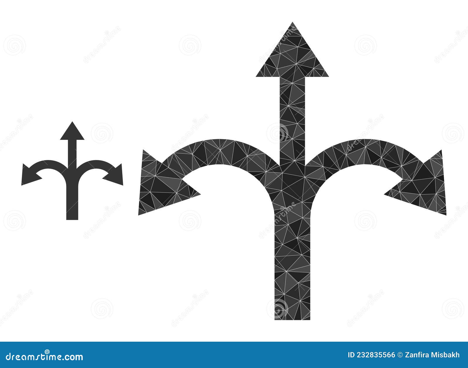 Vector Triangle Filled Triple Bifurcation Arrow Icon Stock Vector ... Vector Triangle Filled Triple Bifurcation Arrow Icon Stock Vector ...