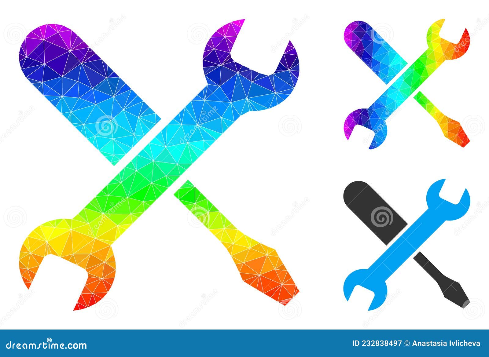 Vector Triangle Filled Tuning Icon with Spectral Colored Gradient Stock ...