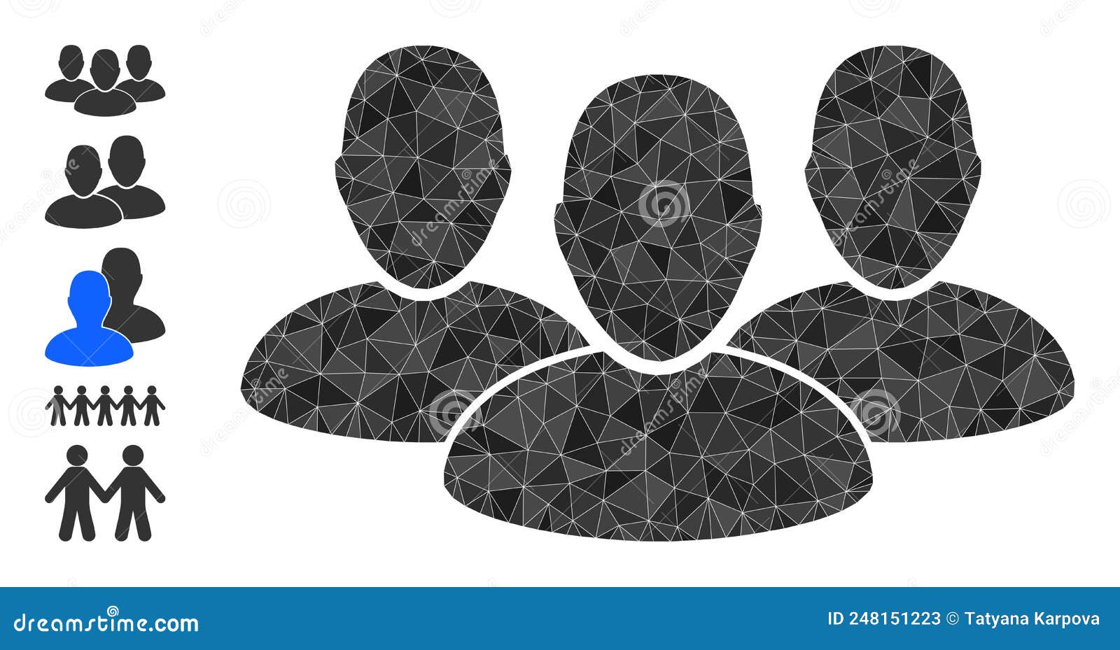 Vector Triangle Filled User Group Icon and Additional Icons Stock ...