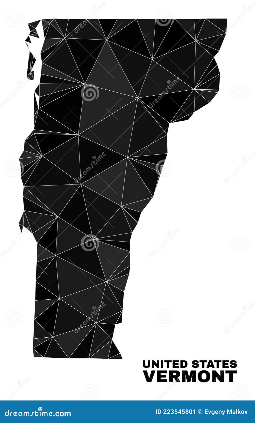 Vector Triangle Filled Vermont State Map Stock Vector - Illustration of ...