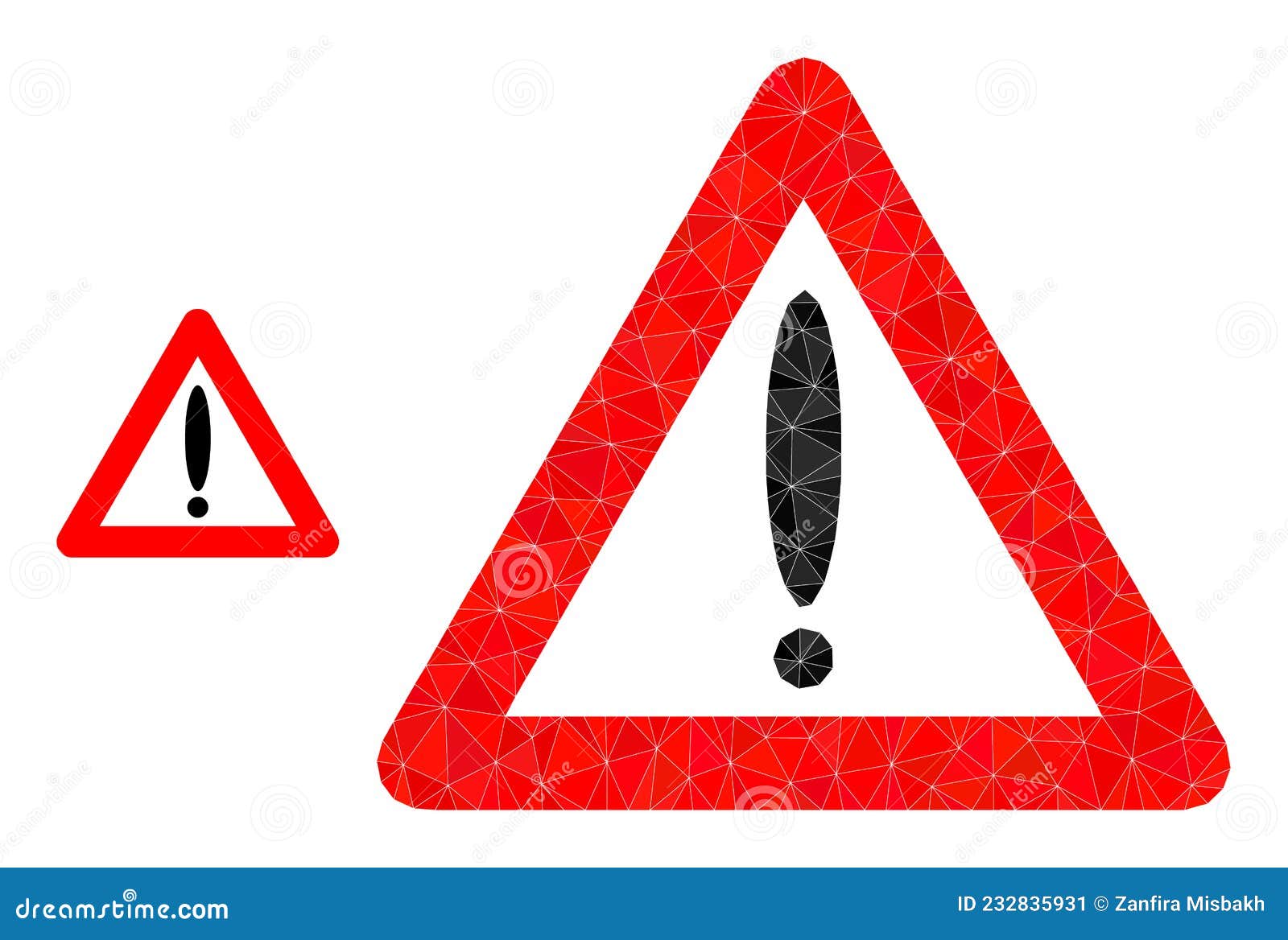 Vector Triangle Filled Warning Sign Icon Stock Vector - Illustration of ...