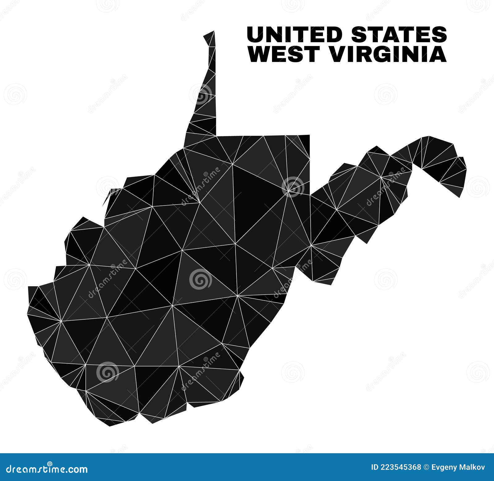 Vector Triangle Filled West Virginia State Map Stock Vector ...