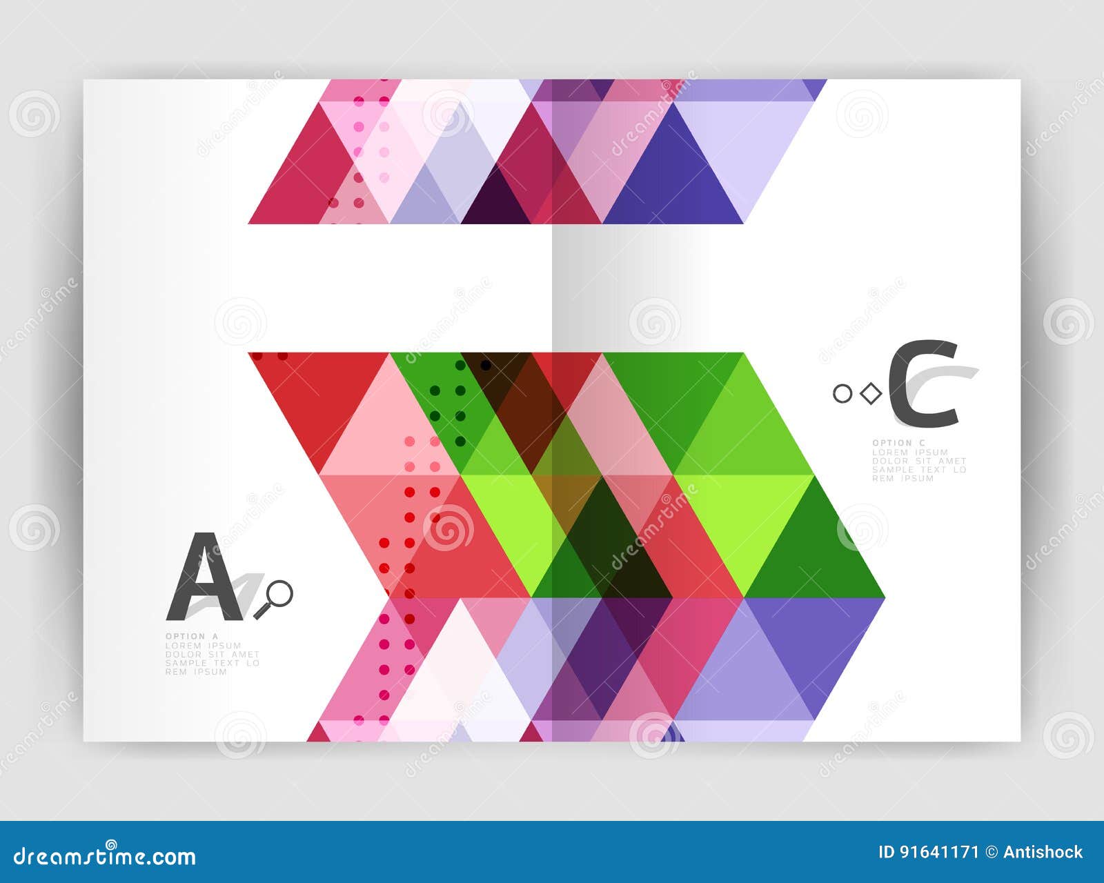 Vector Triangle Print Template Stock Vector - Illustration of marketing ...