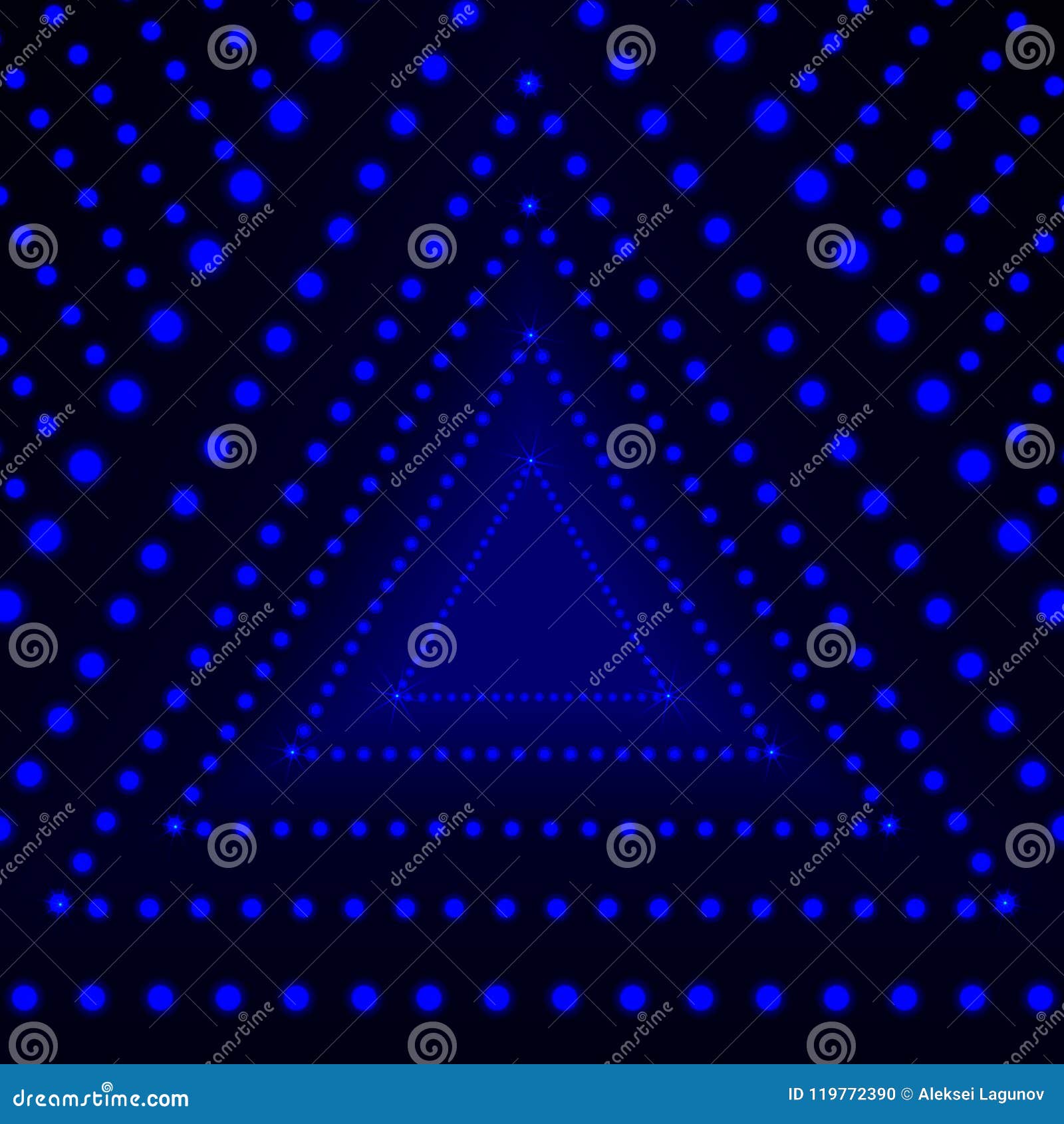 Vector Triangle Shining Background, Glowing Circles, Blue Pattern ...