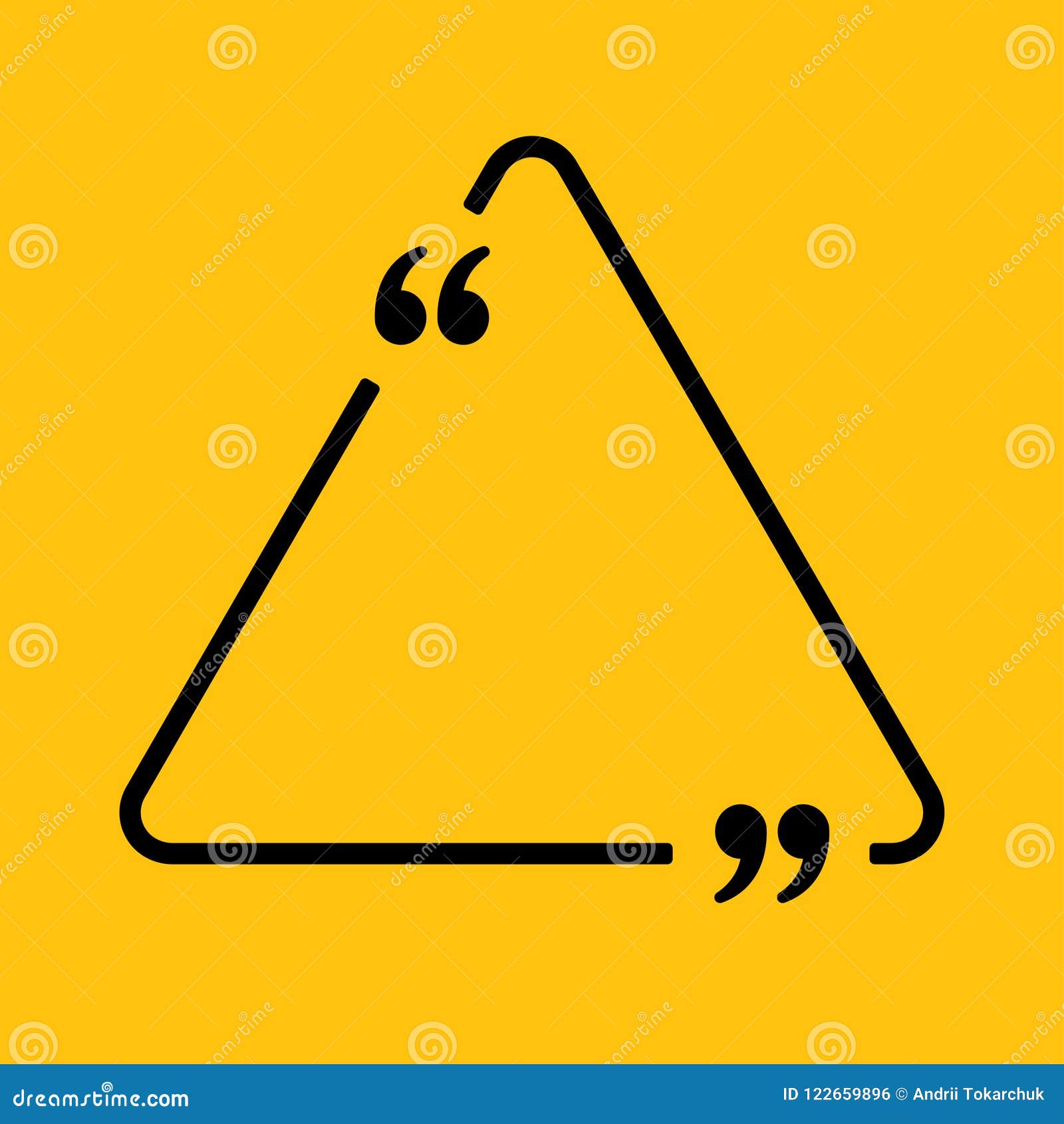 Triangle Quote Frame. Speech Bubble Line Art. Continuous Black Lines ...