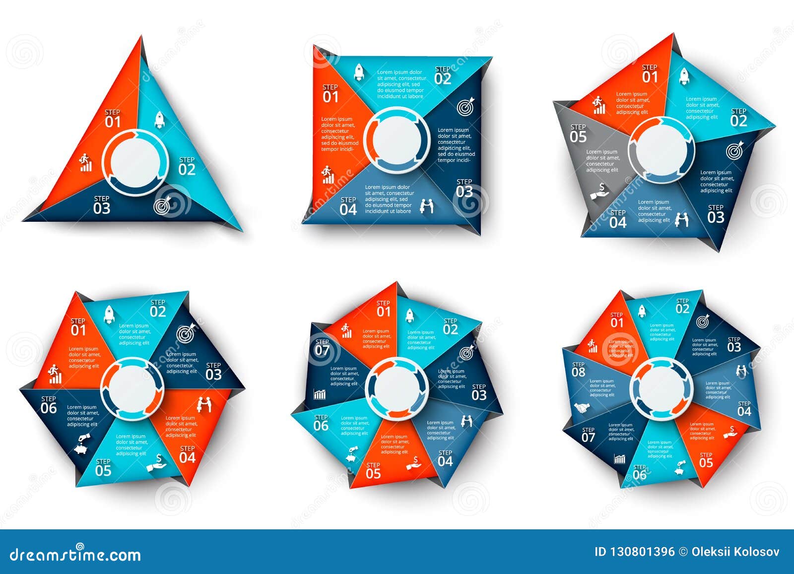 Vector Triangle, Square, Pentagon, Hexagon, Heptagon and Octagon ...